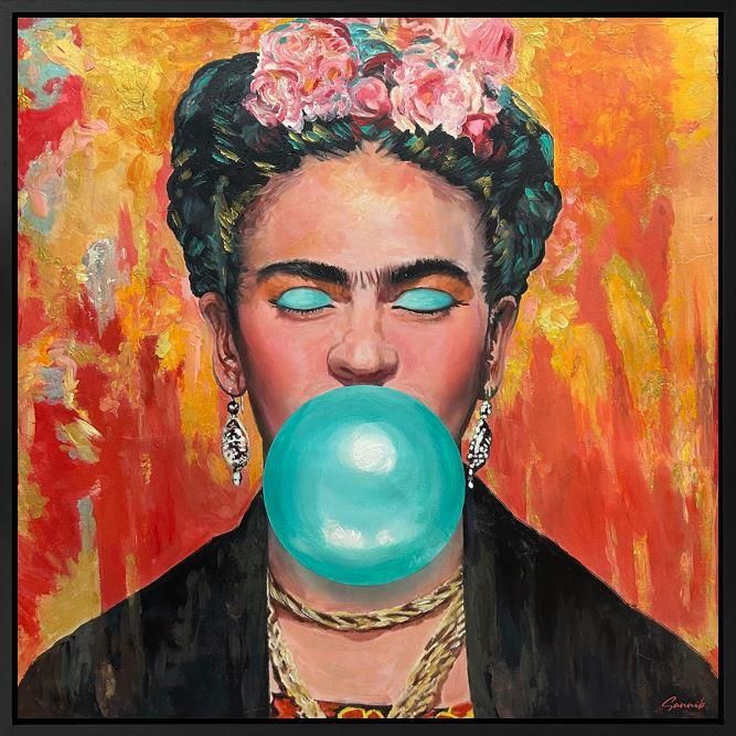 Sannib - 'Pop Goes Frida' - Framed Original Art — New Look Art