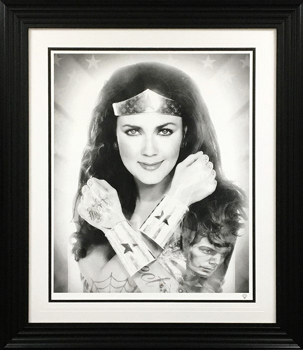 JJ Adams - 'Wonder Woman (B&W)' - Framed Limited Edition — New Look Art